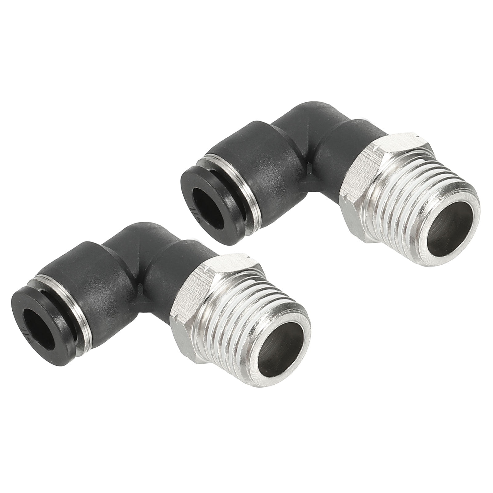 Uxcell 5 Pcs Male Elbow 1/4" Tubing OD x 1/4" NPT Thread 90 Push to ...