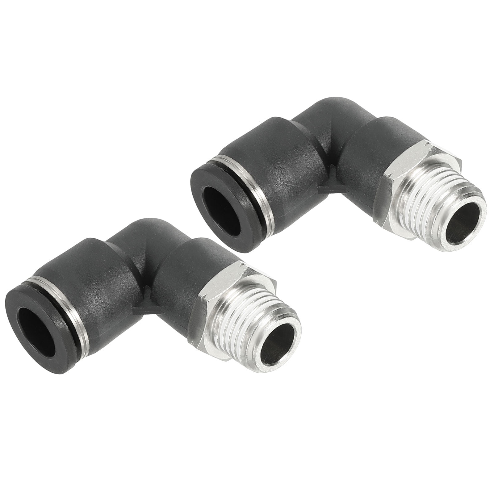 Uxcell Male Elbow 3/8" Tubing OD x 1/4" NPT Thread 90 Push to Connect Fittings 2 Pack - Walmart.com