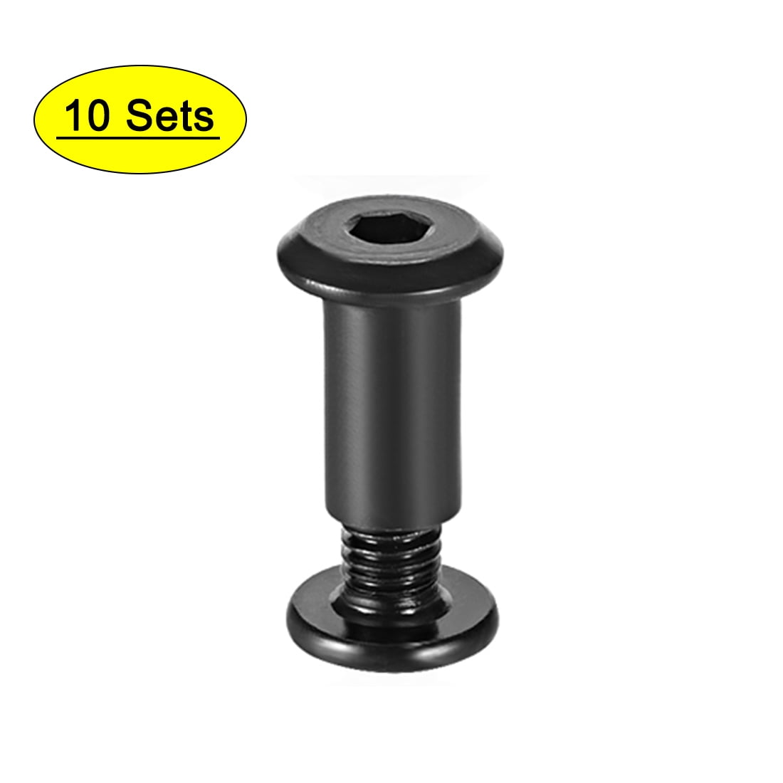 Uxcell Male M6x12mm Hex Socket Screw Post Carbon Steel Powder Coated ...