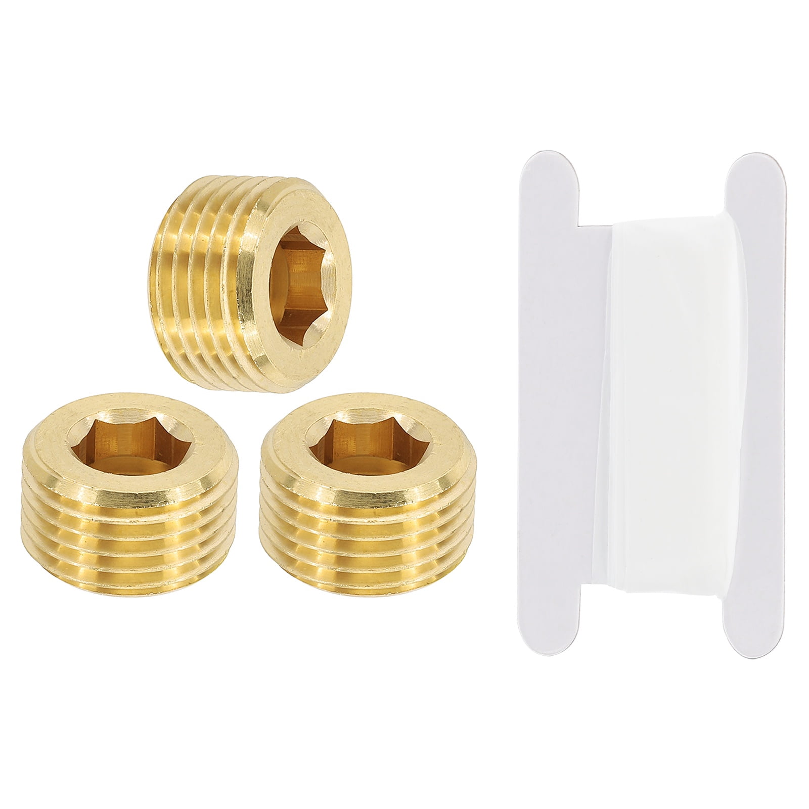 Uxcell Male Pipe Plug Fitting, Brass Hex Counter Sunk Plug Brass Male ...