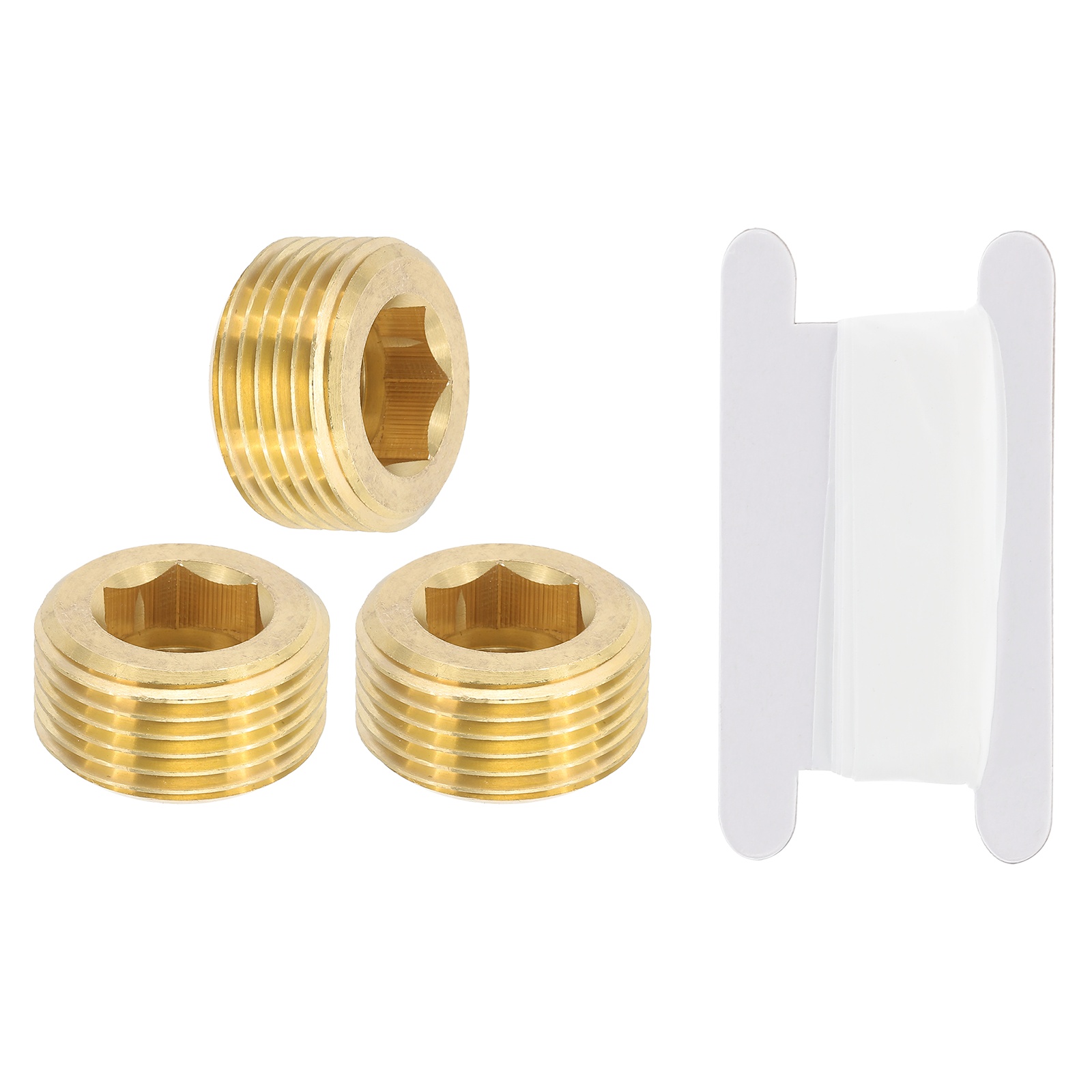 Uxcell Male Pipe Plug Fitting, Brass Hex Counter Sunk Plug Brass Male ...