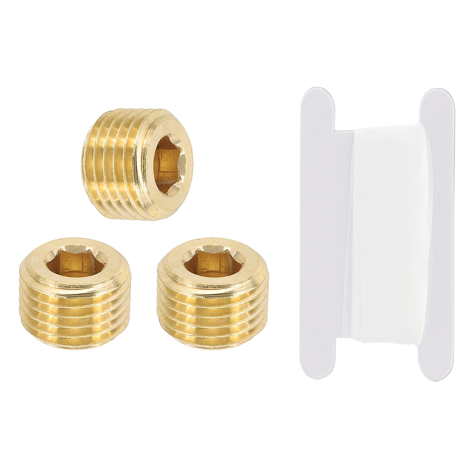 Uxcell Male Pipe Plug Fitting, Brass Hex Counter Sunk Plug Brass Male ...