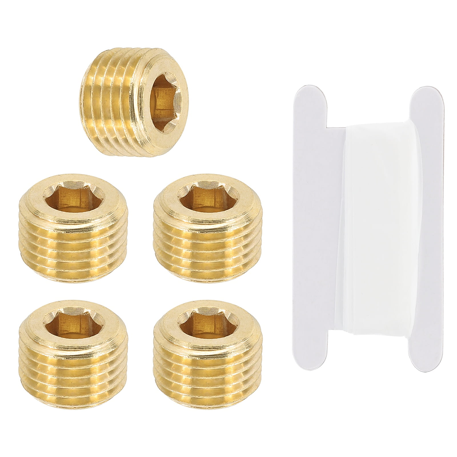 Uxcell Male Pipe Plug Fitting, Brass Hex Counter Sunk Plug Brass Male Connector Socket for ...
