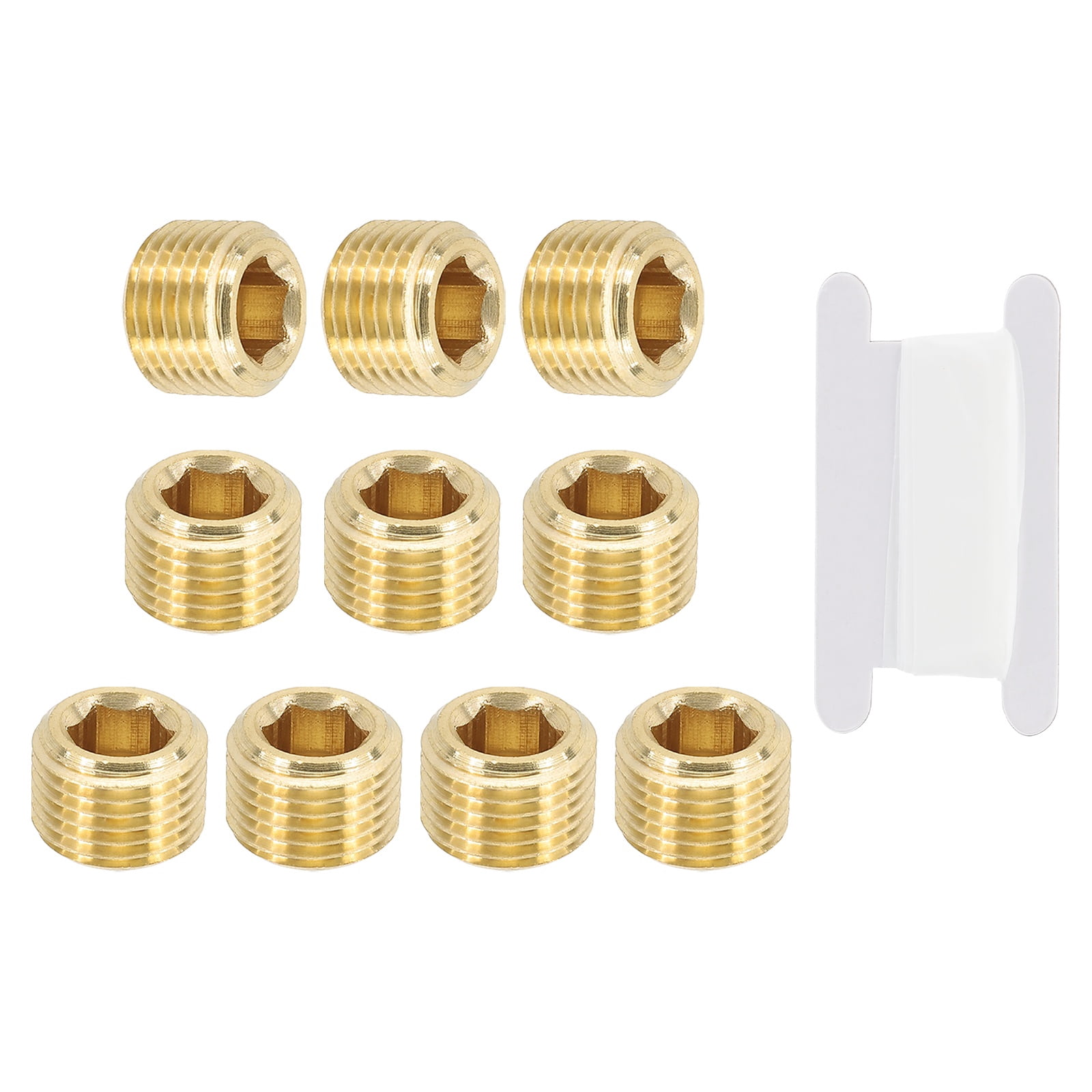 Uxcell Male Pipe Plug Fitting, Brass Hex Counter Sunk Plug Brass Male ...