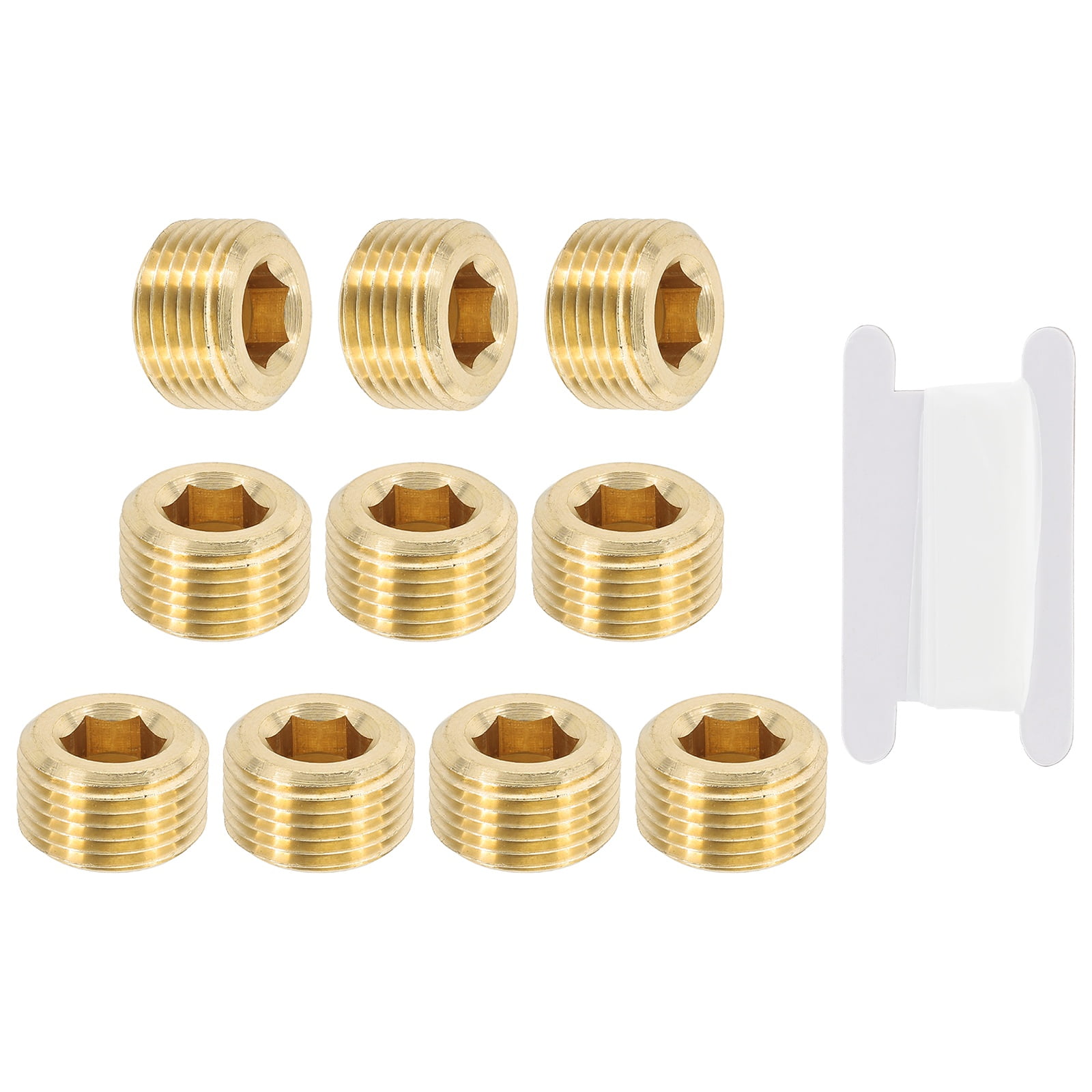 Uxcell Male Pipe Plug Fitting, Brass Hex Counter Sunk Plug Brass Male Connector Socket for ...