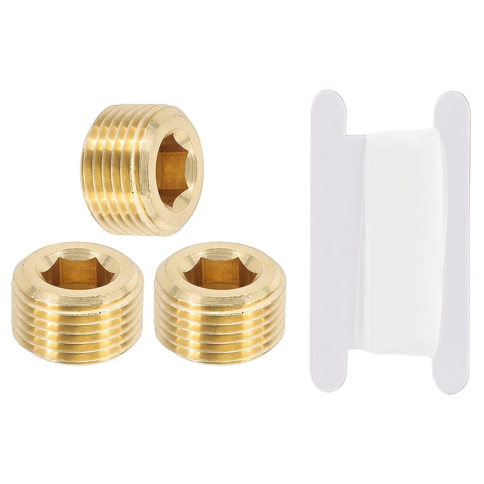 Uxcell Male Pipe Plug Fitting, Brass Hex Counter Sunk Plug Brass Male ...