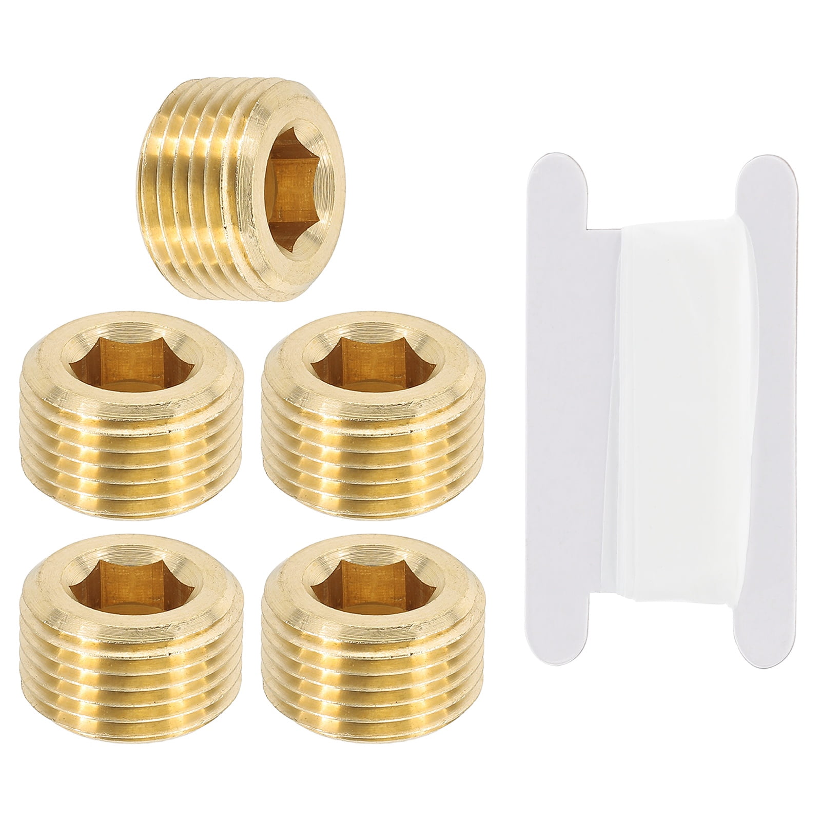 Uxcell Male Pipe Plug Fitting, Brass Hex Counter Sunk Plug Brass Male ...