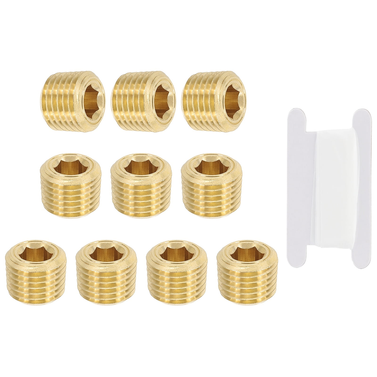 Uxcell Male Pipe Plug Fitting, Brass Hex Counter Sunk Plug Brass Male Connector Sockets for ...