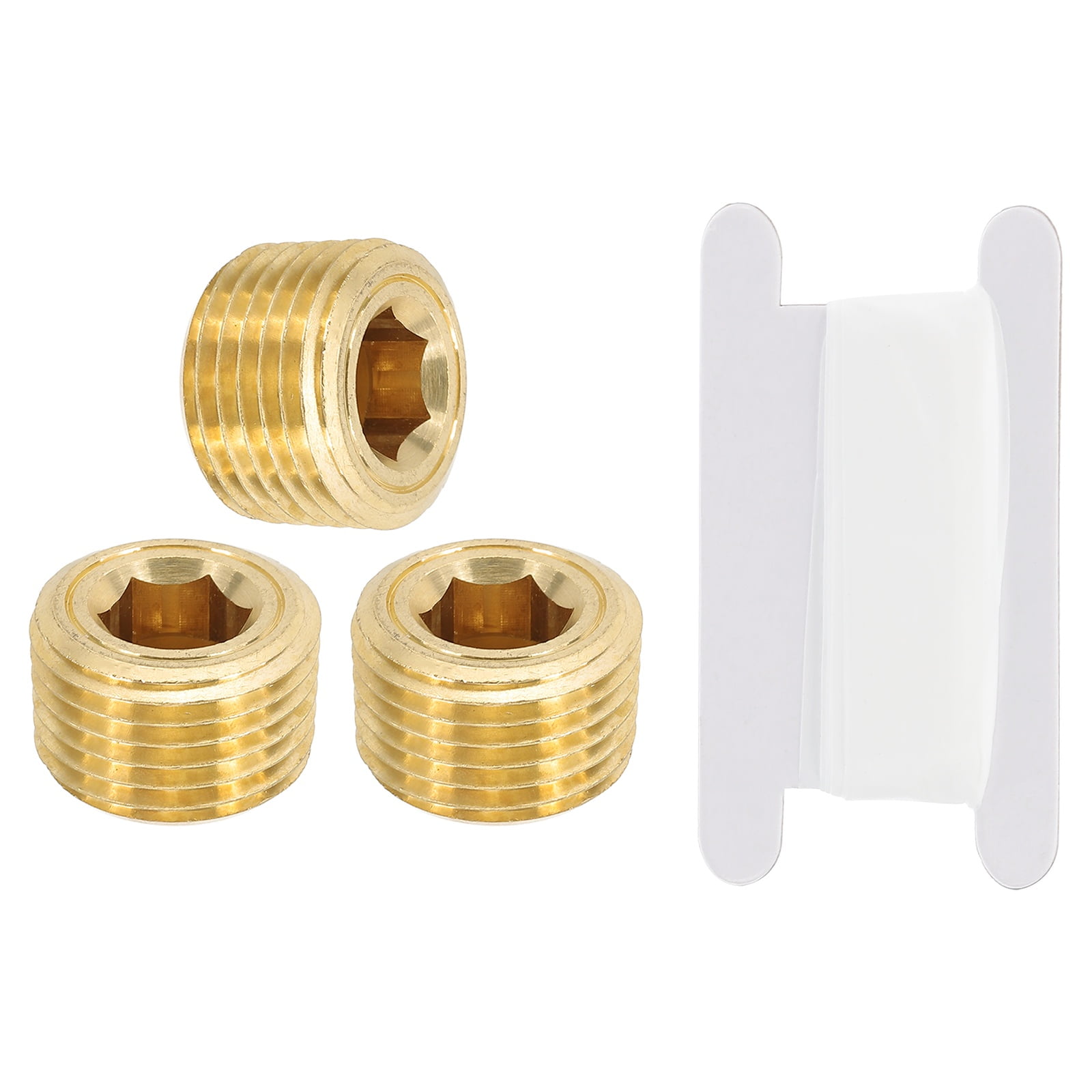 Uxcell Male Pipe Plug Fitting, Brass Hex Counter Sunk Plug Brass Male ...