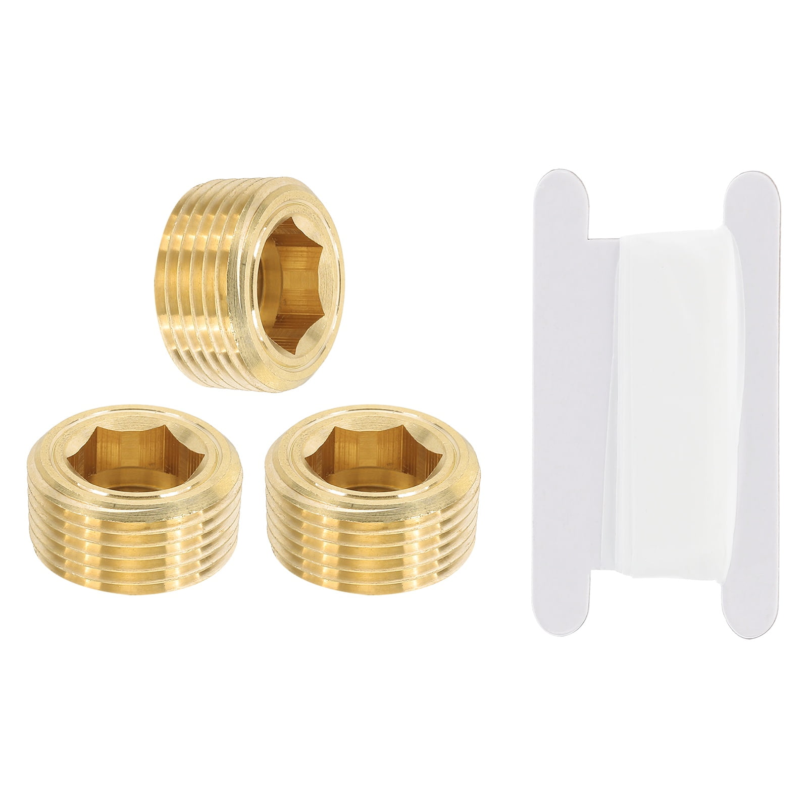 Uxcell Male Pipe Plug Fitting, Brass Hex Counter Sunk Plug Brass Male ...