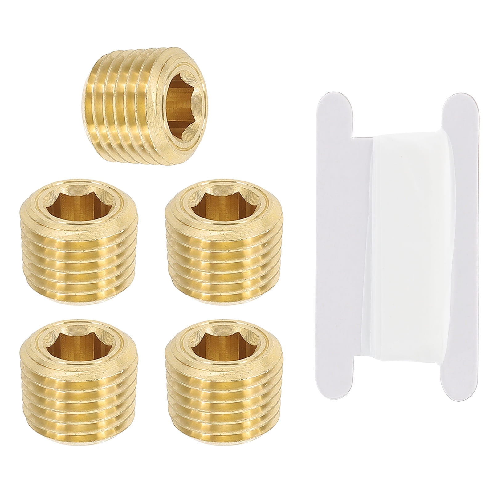 Uxcell Male Pipe Plug Fitting, Brass Hex Counter Sunk Plug Brass Male ...