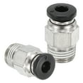 Uxcell Male Straight 0.157" Tubing OD x 1/8" NPT Thread Push to Connect Fittings 2 Pack ...