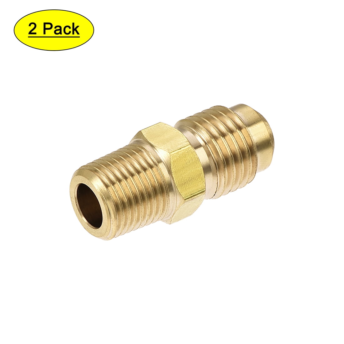 Uxcell Male Tubing Adapter Brass Pipe Fitting 1/4 SAE to 1/8 NPT 2 ...