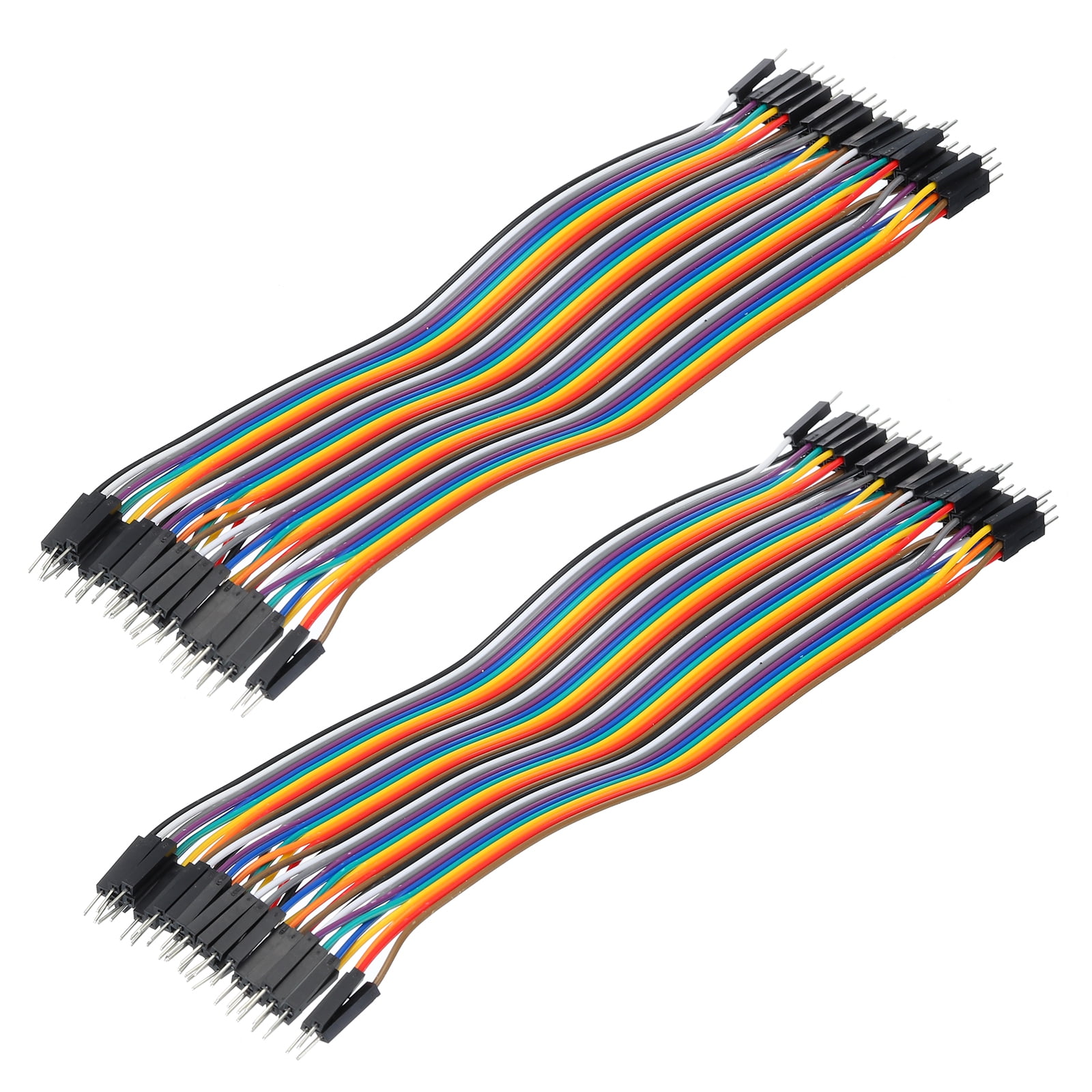 Uxcell Male to Male 40Pin Breadboard Jumper Wire 2.54mm Pitch Cable ...