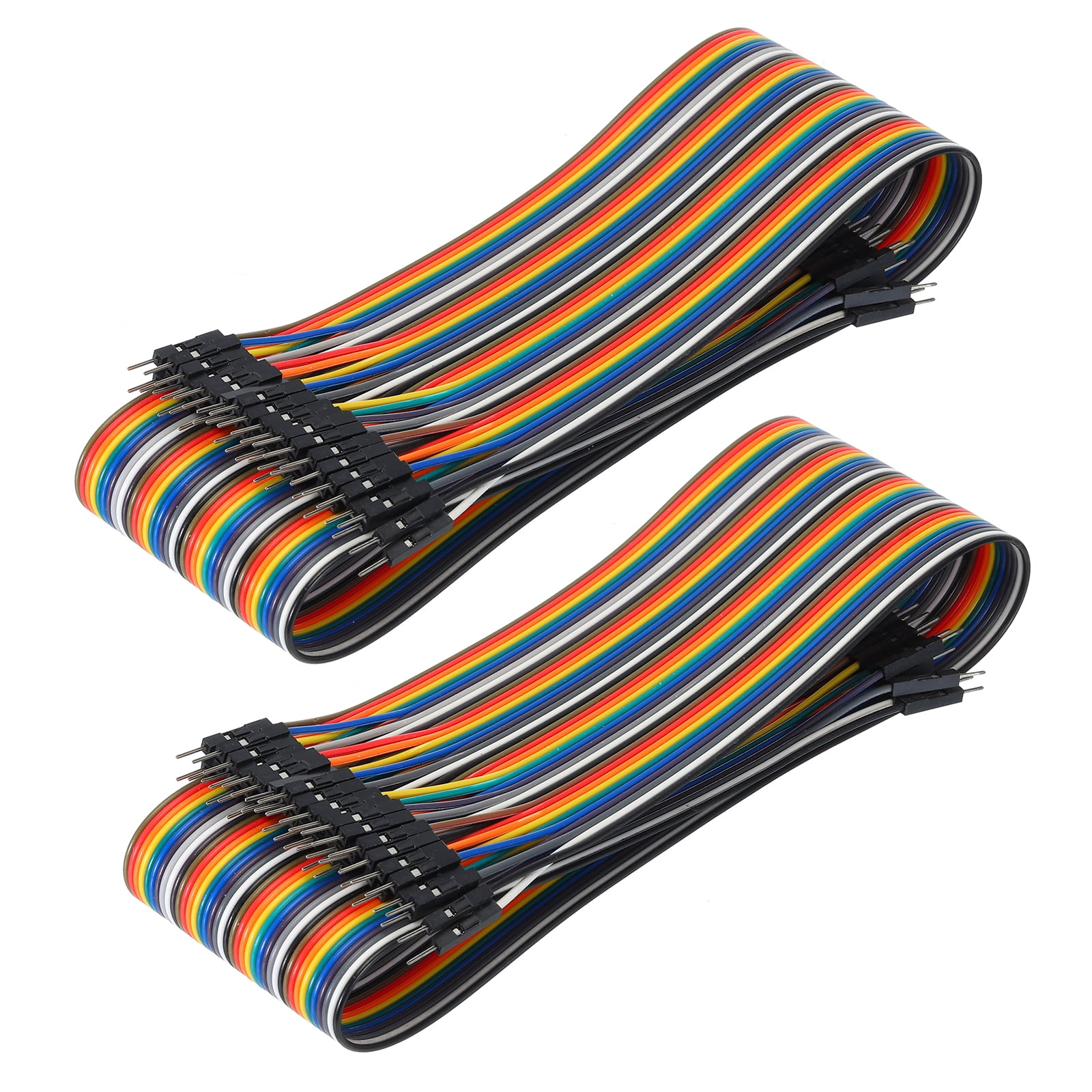 Uxcell Male to Male 40Pin Breadboard Jumper Wire 2.54mm Pitch Cable ...