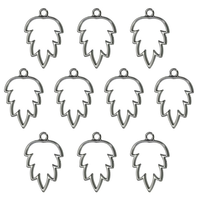 Uxcell Maple Leaf Shaped Alloy Open Back Bezel Pendants DIY Hollow ...