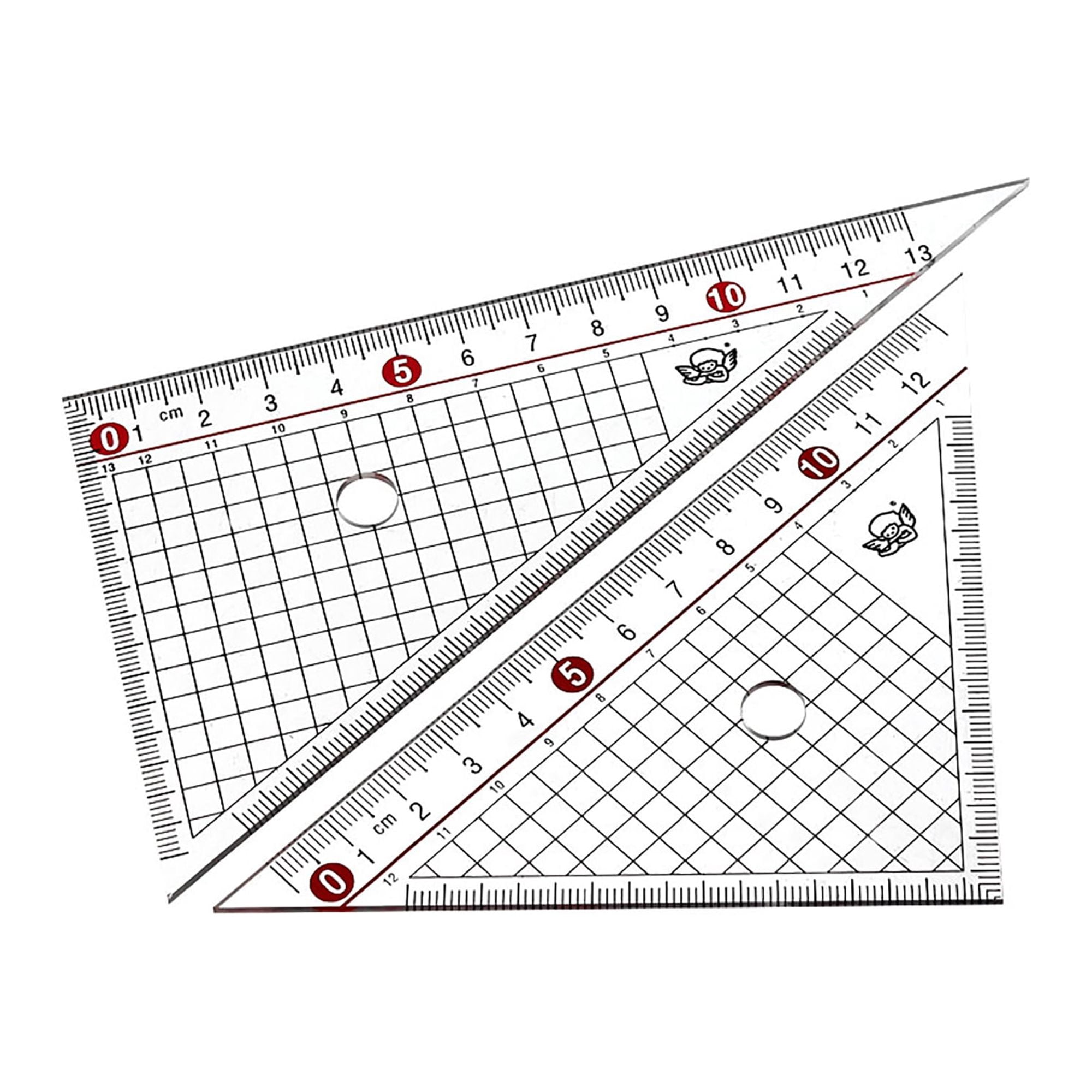 Uxcell Measuring Tool Set Plastic 30/60 45 Degree Triangle Ruler Clear ...
