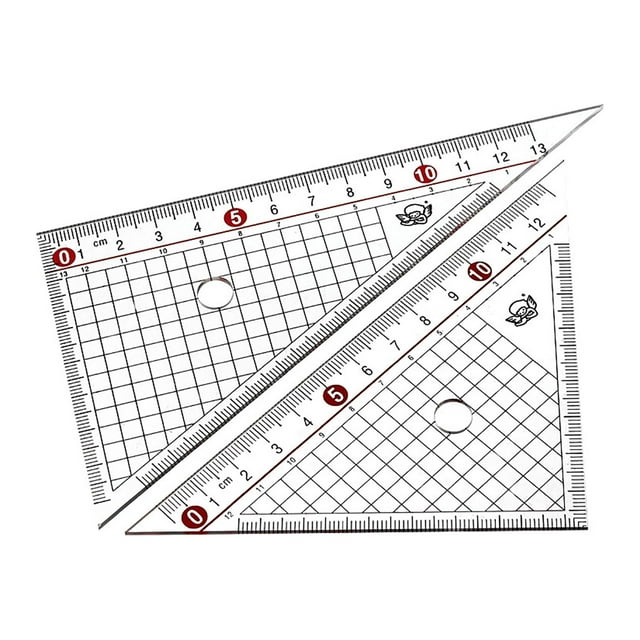 Uxcell Measuring Tool Set Plastic 30/60 45 Degree Triangle Ruler Clear ...