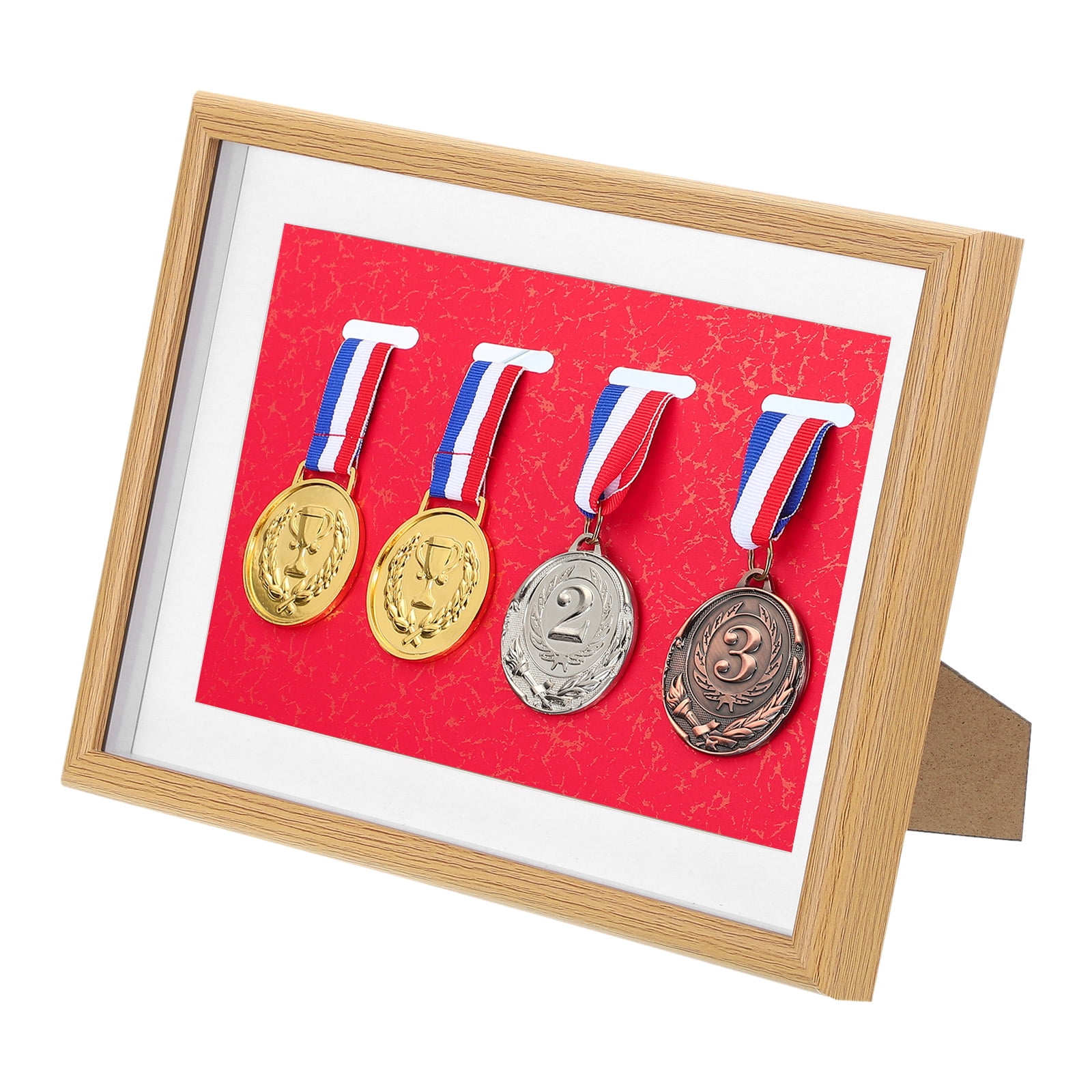Uxcell Medal Display Case, 4 Medal Resin Display Frame Shadow Box ...