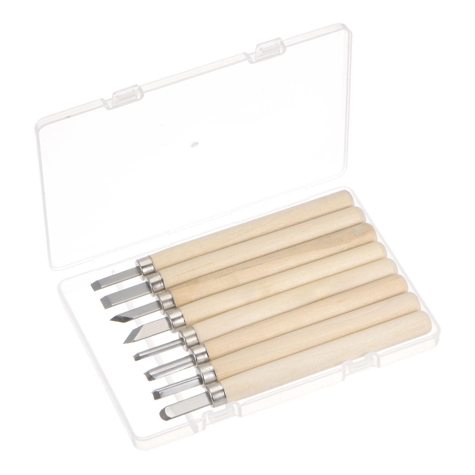 Uxcell Medium/Big Flat/Triangle/Arc Solid Wood Handle Carving Knife Set ...