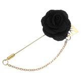 Uxcell Men Cloth Rose Flower Pin, Suit Lapel Stick Boutonnieres, Black ...