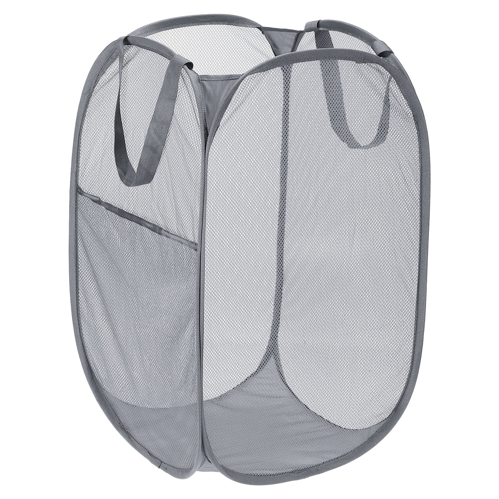 Uxcell Mesh Laundry Hamper, Collapsible Laundry Baskets Bag, Gray ...