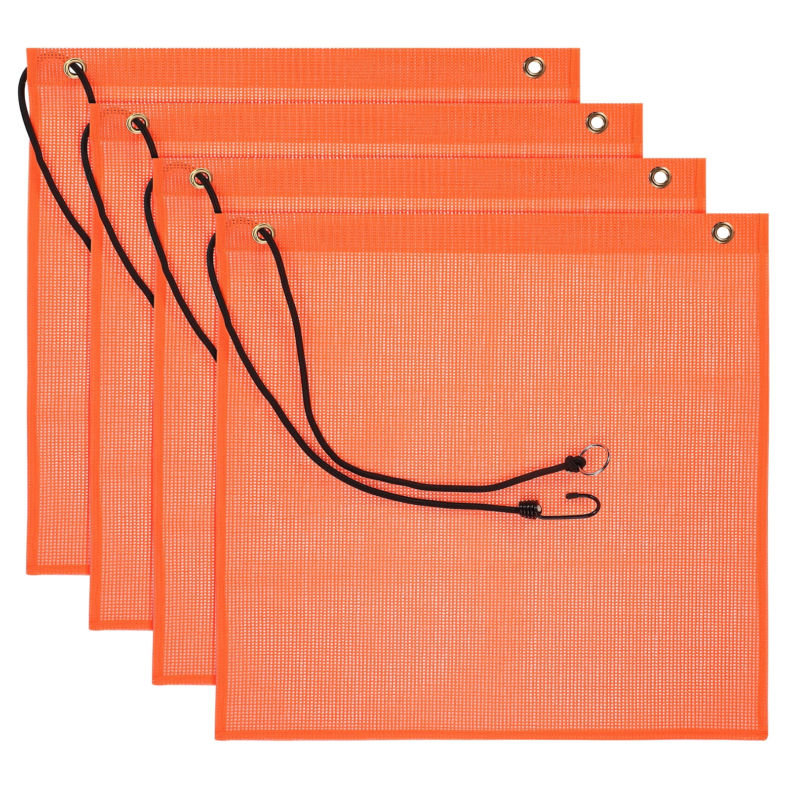 Uxcell Mesh Safety Flags 18 x 18 Inch Warning Safety Flag with Elastic ...