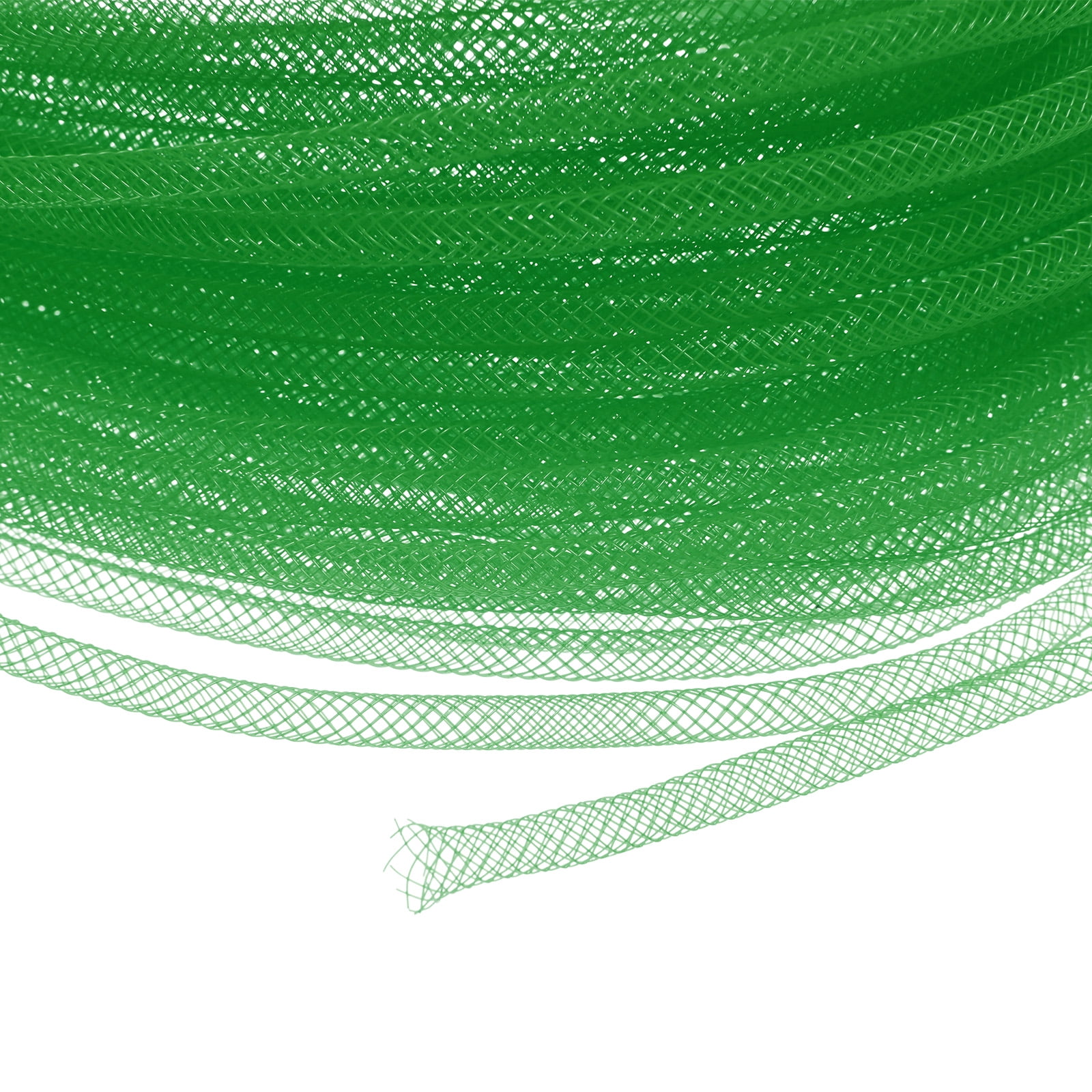 Uxcell Mesh Tube Ribbon 45 Yards, 4mm Elastic Fabric Ribbons[Grass ...