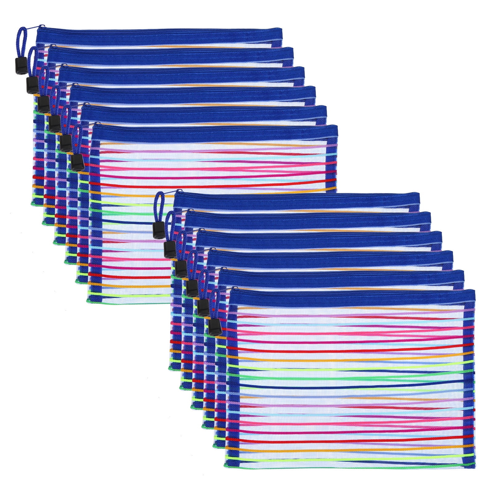 Uxcell Mesh Zipper Pouch A5 Nylon Document Makeup Zipper Bag Travel