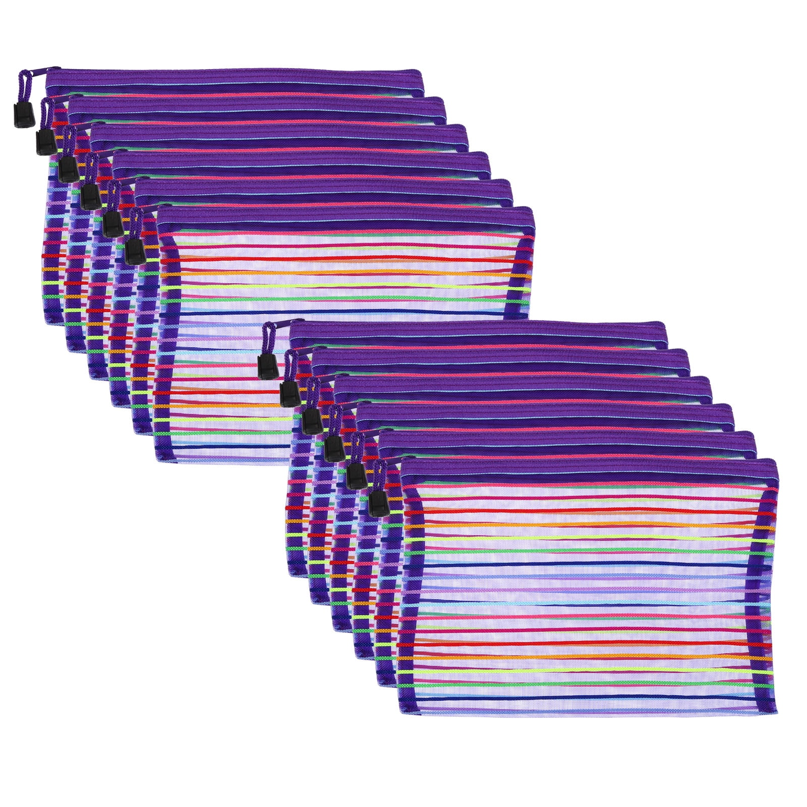 Uxcell Mesh Zipper Pouch, A5 Nylon Document Makeup Zipper Bag Travel ...