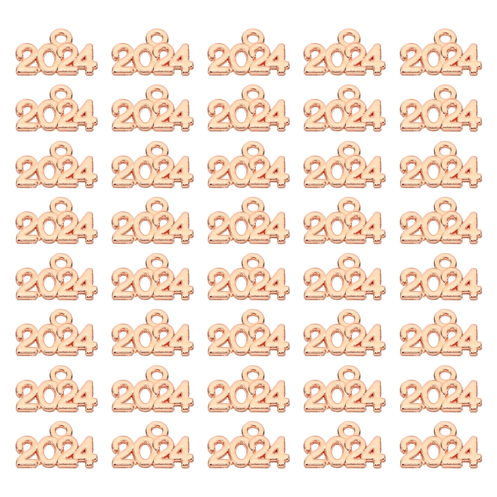 Uxcell Metal 2024 Year Charm 2024 Letter Charm, 60Pcs, Rose Gold ...
