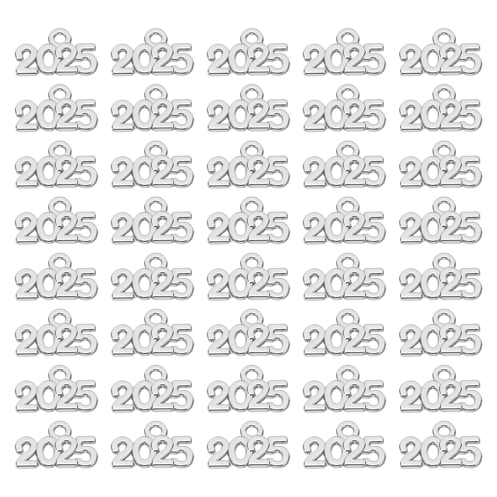 Uxcell Metal 2025 Year Charm 2025 Letter Charm, 60Pcs, Silver Tone ...