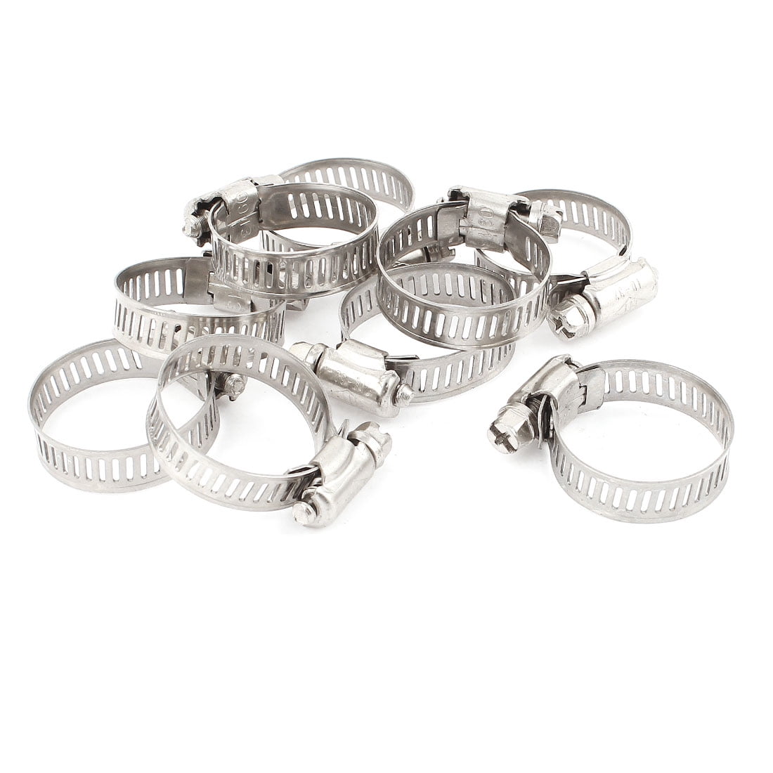 Uxcell Metal Adjustable Pipe Hose Clamp Hoop 21-38mm 10Pcs - Walmart.com