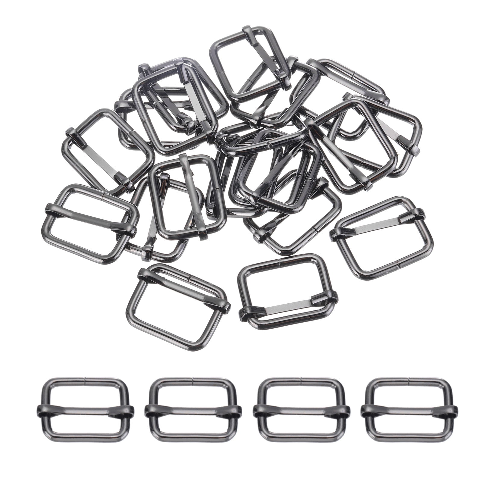 Uxcell Metal Adjustable Slide Buckle 26mm Tri-Glide Suspender Strap ...