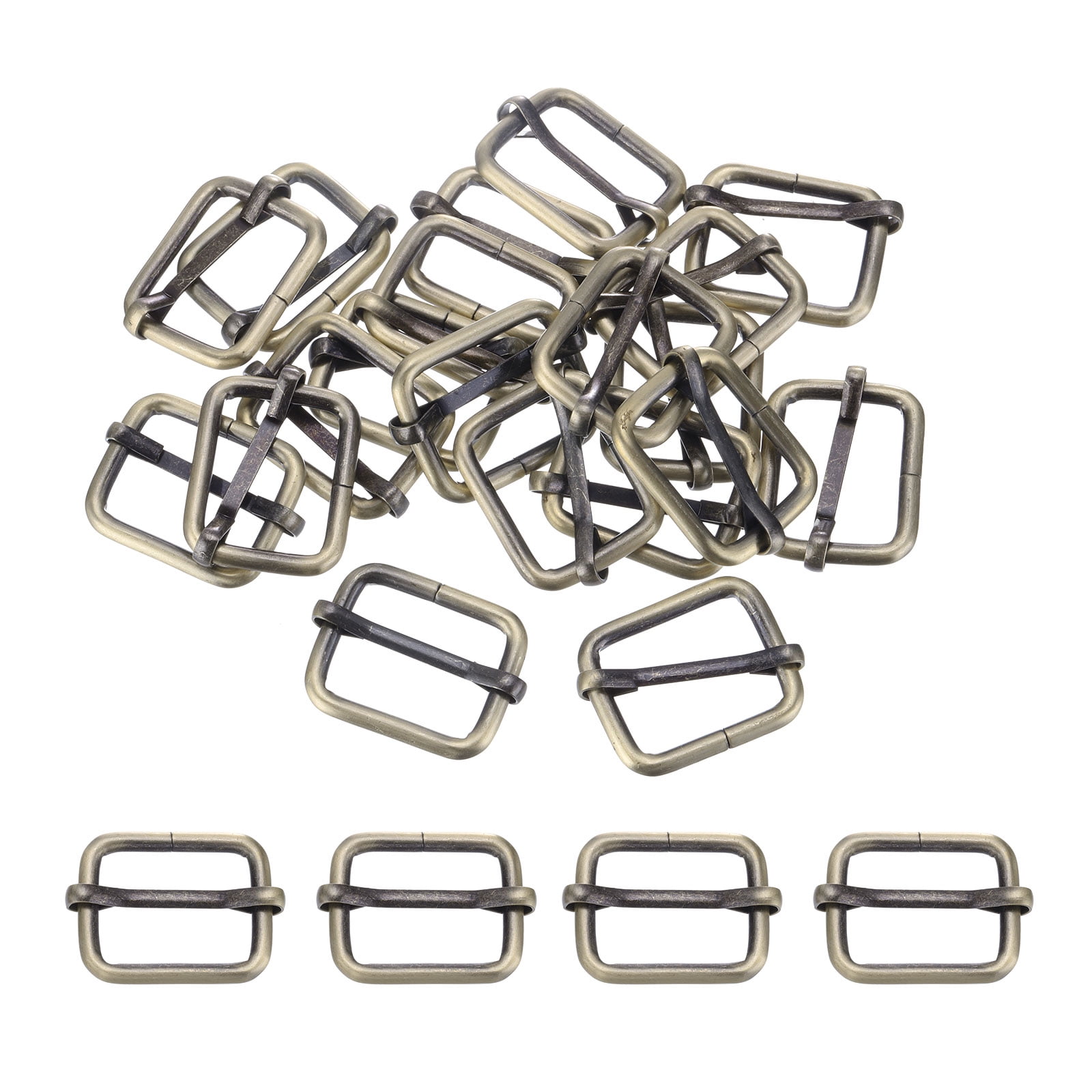 Uxcell Metal Adjustable Slide Buckle 26mm Tri-Glide Suspender Strap ...