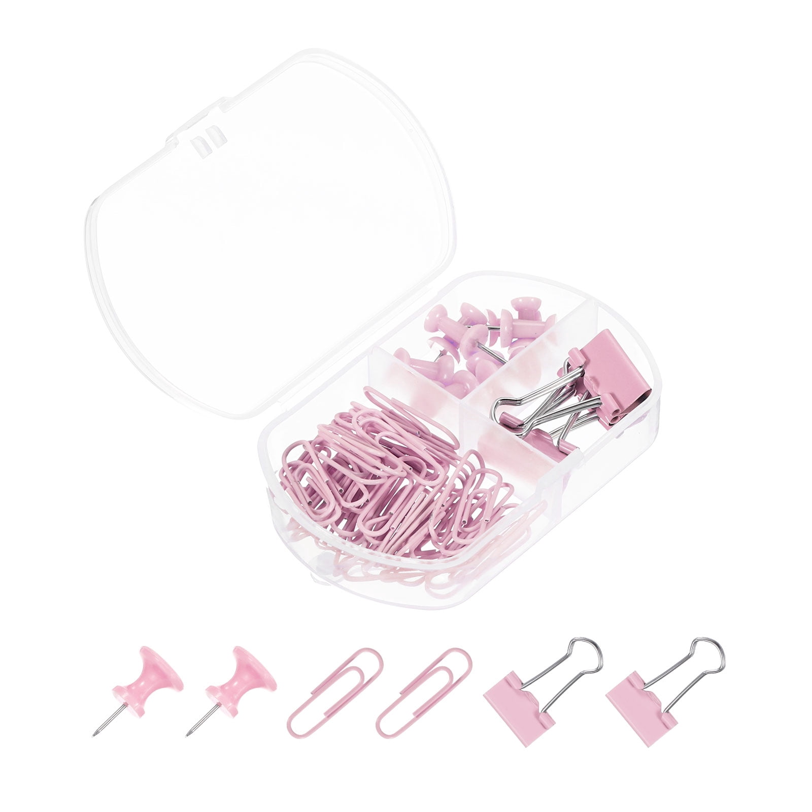 Uxcell Metal Binder Clips Set, Durable Push Pins and Clips Office ...