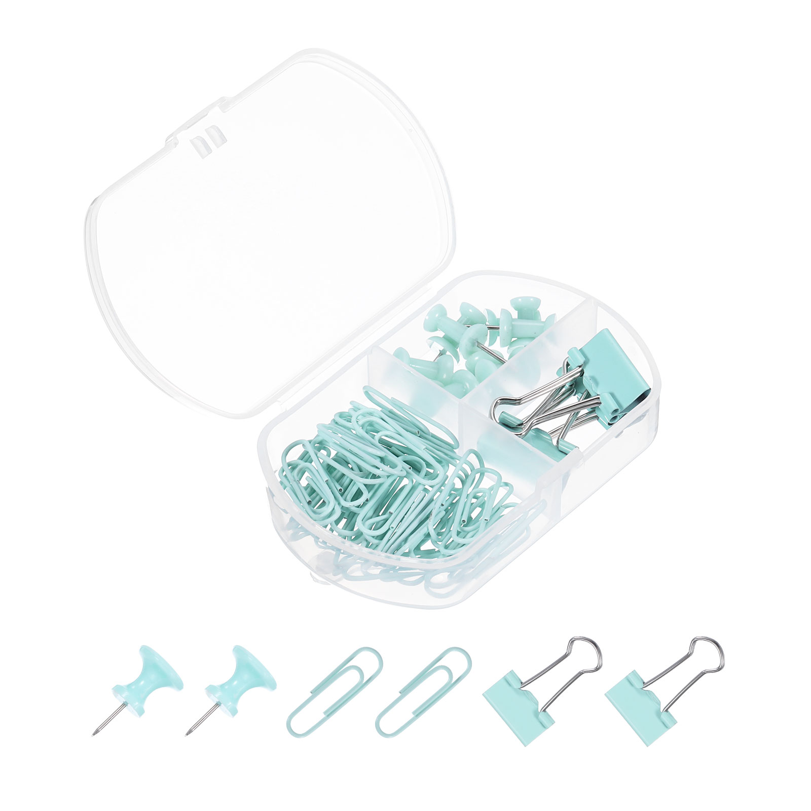 Uxcell Metal Binder Clips Set, Push Pins and Clips Office Supplies for ...