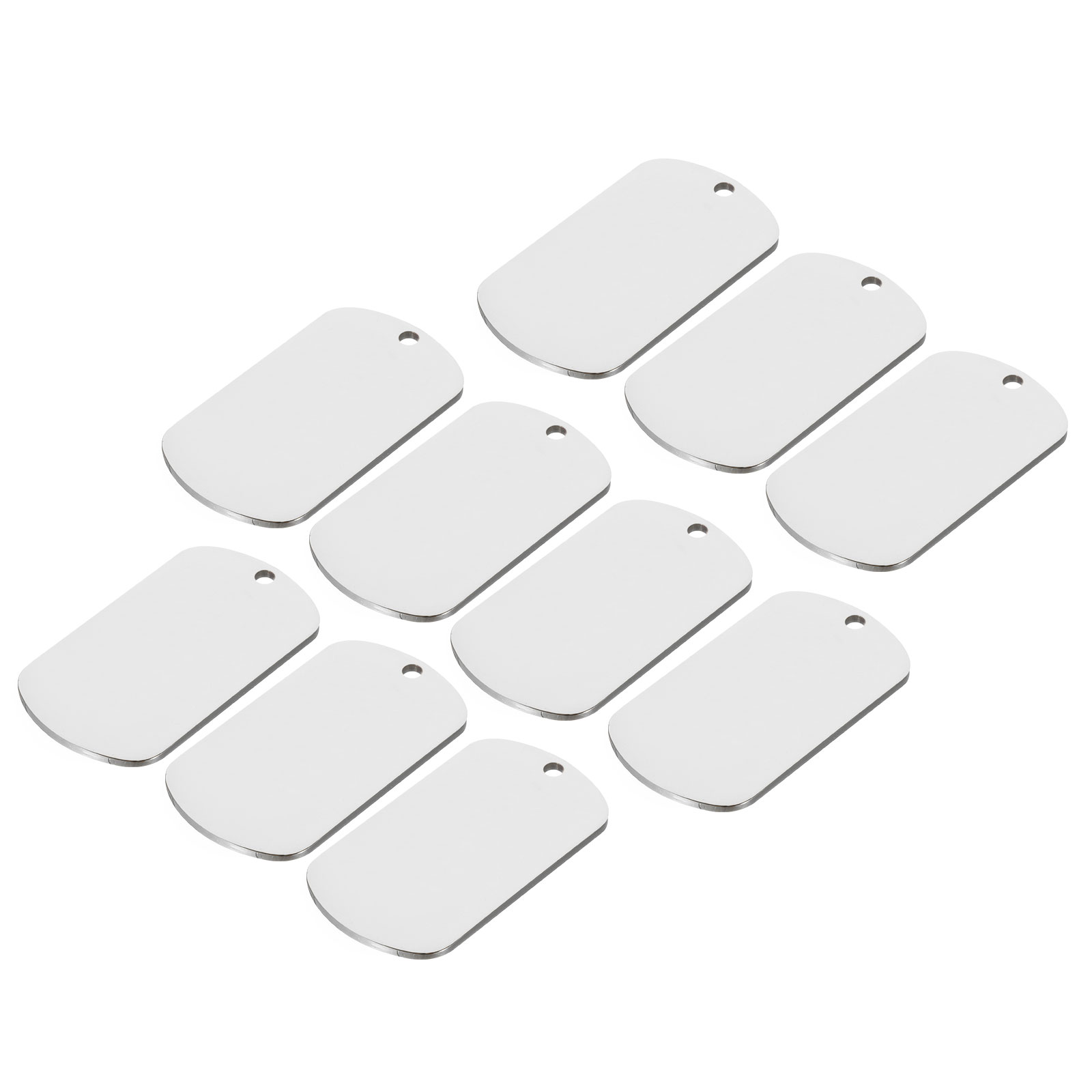 Uxcell Metal Blank Tags Stamping, 1.57"x0.94" Silver Blank Dog Tags DIY ...