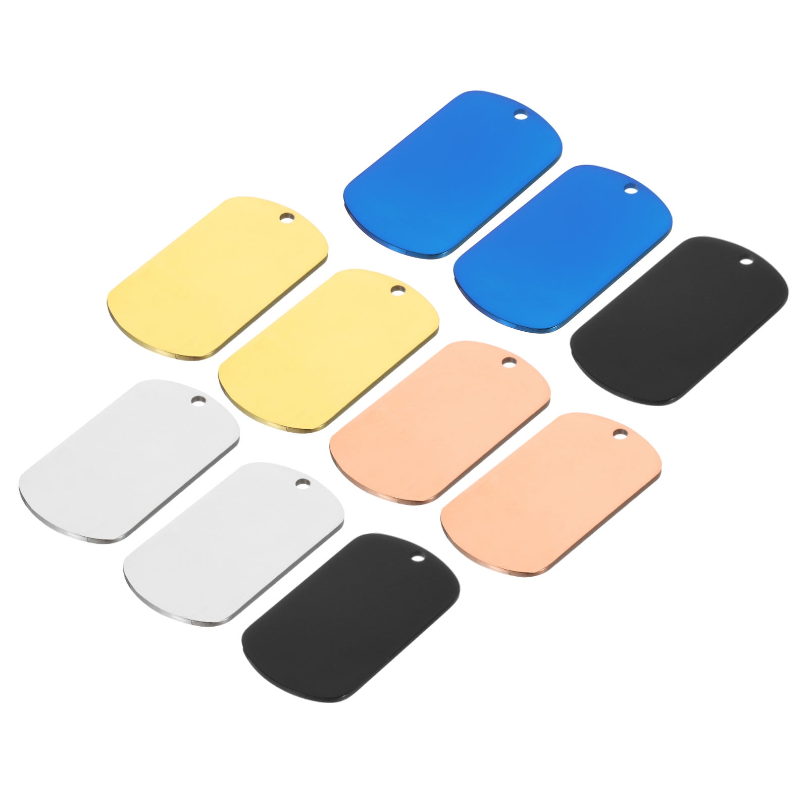Uxcell Metal Blank Tags Stamping, 1.97"x1.1" Multicolored Blank Dog ...