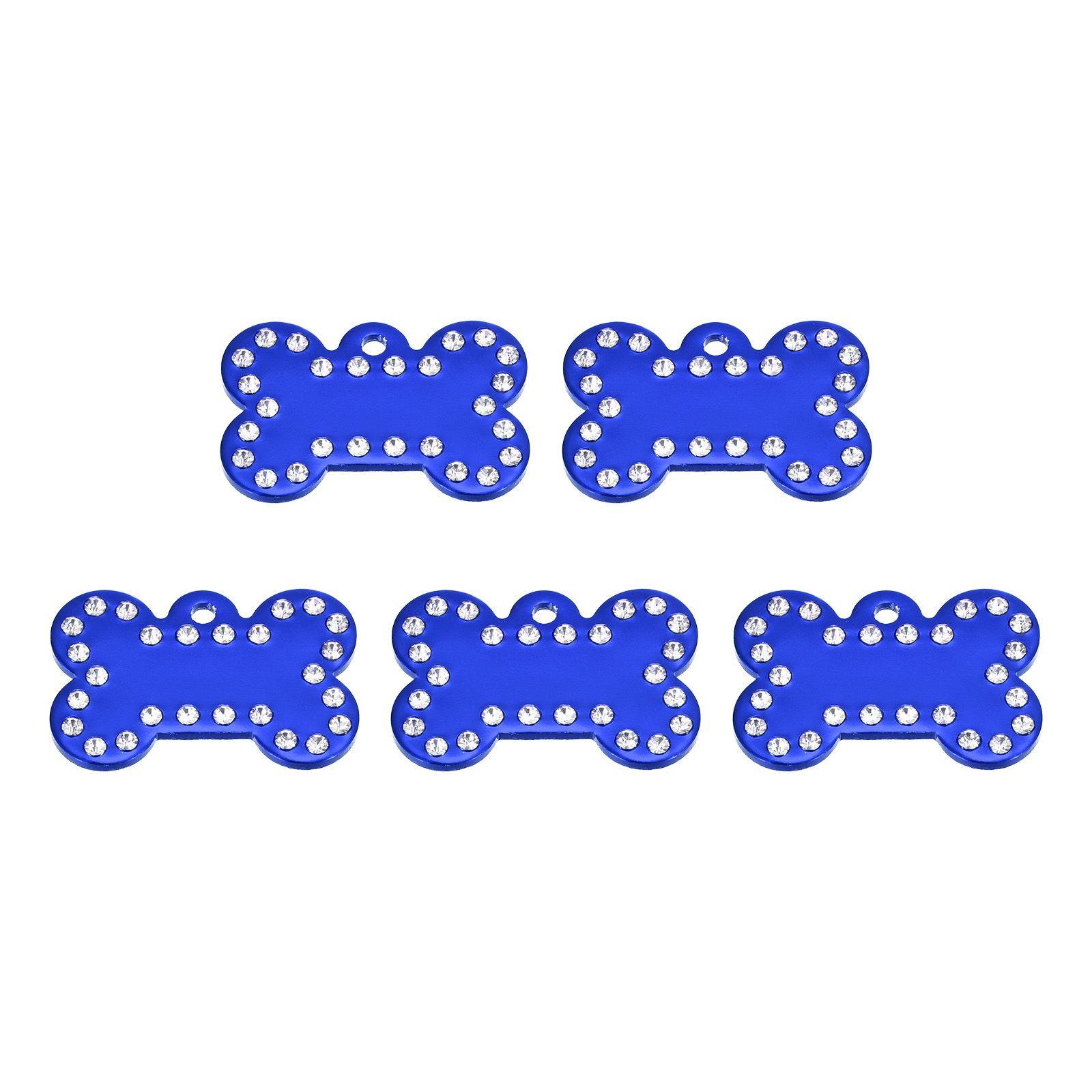 Uxcell Metal Bone Tags Stamping,Blue Blank Dog Tags for Pet Dog ID Tags ...