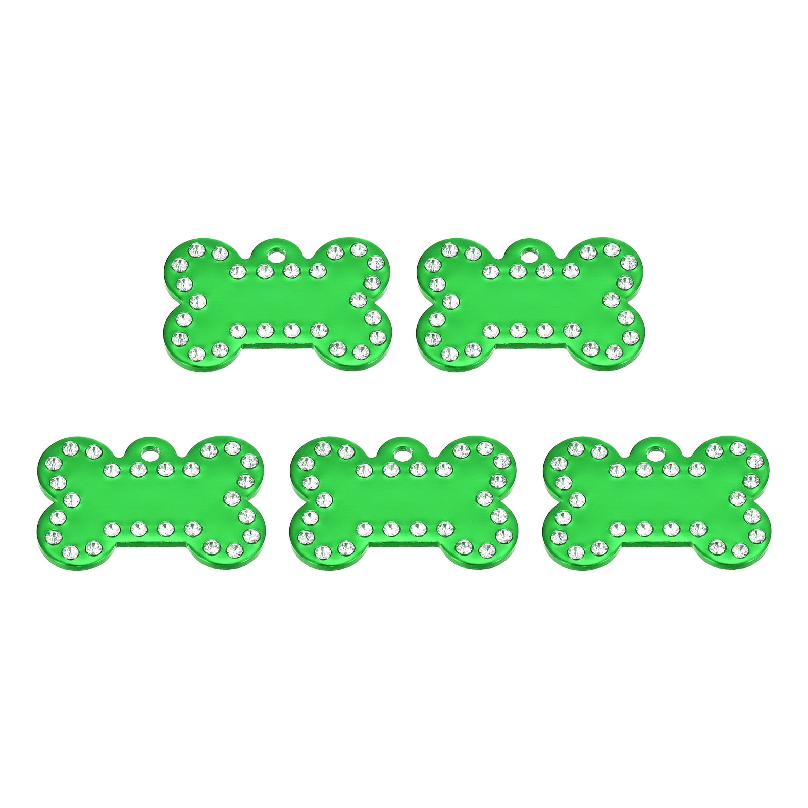 Uxcell Metal Bone Tags Stamping,Green Blank Dog Tags for Pet Dog ID ...