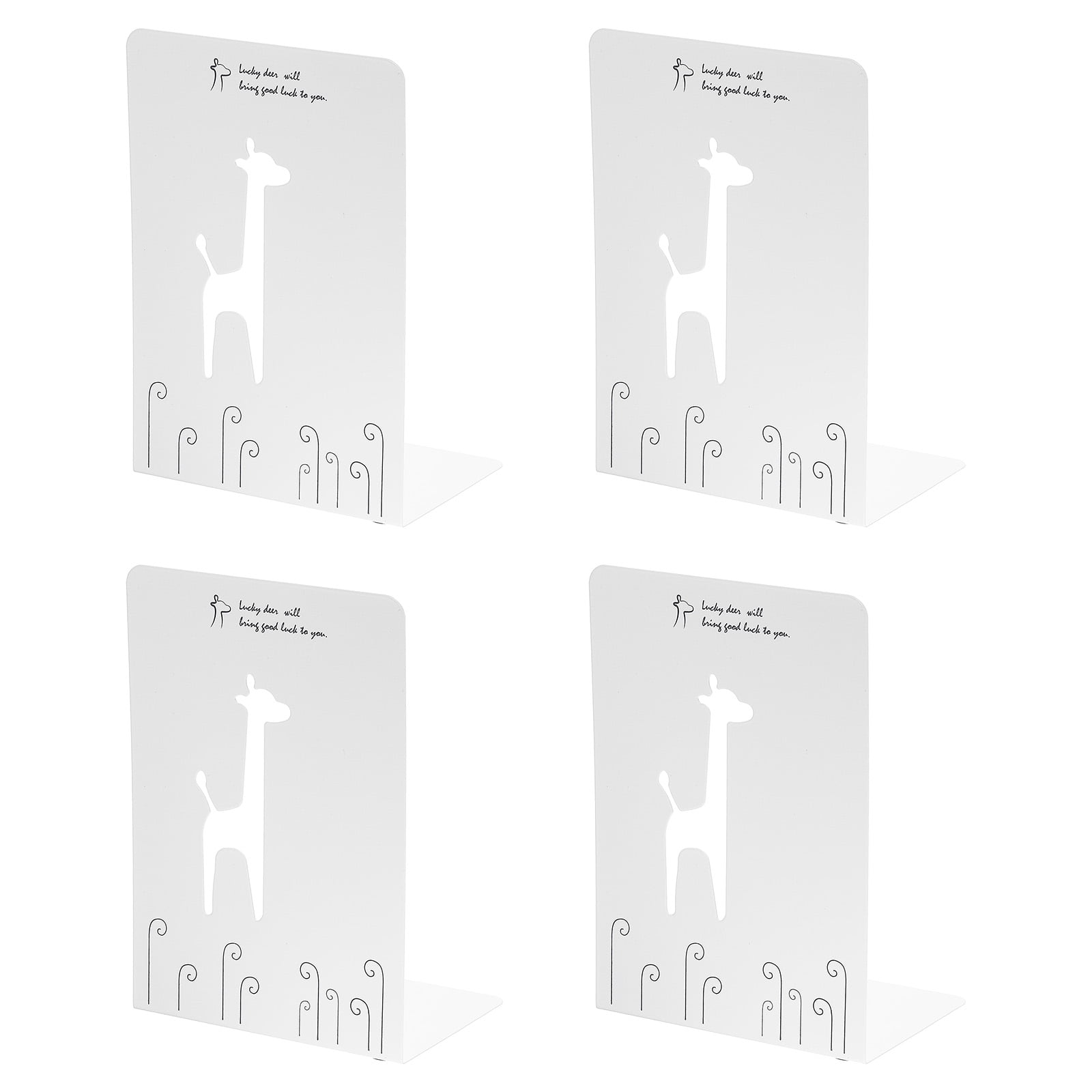 Uxcell Metal Bookend with Giraffe L Shape Design, 5.35''x3.74''x7.68 ...