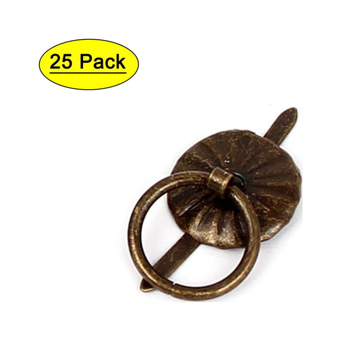 Uxcell Metal Bronze Tone Pull Ring Handle-0.7" Diameter-25 Pack ...