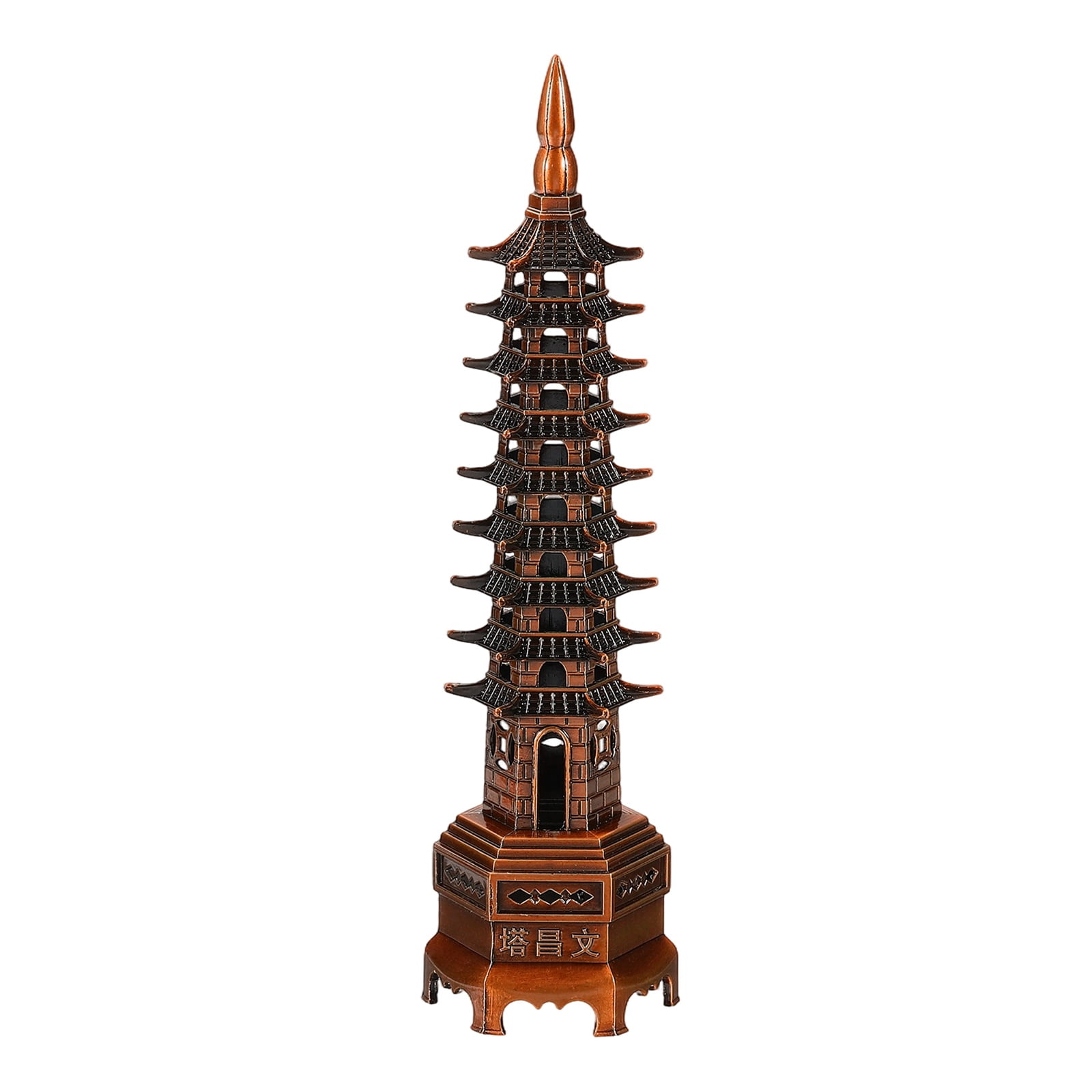 Uxcell Metal Chinese Pagoda Statue, 9 Levels 7.1" Miniature Tower ...