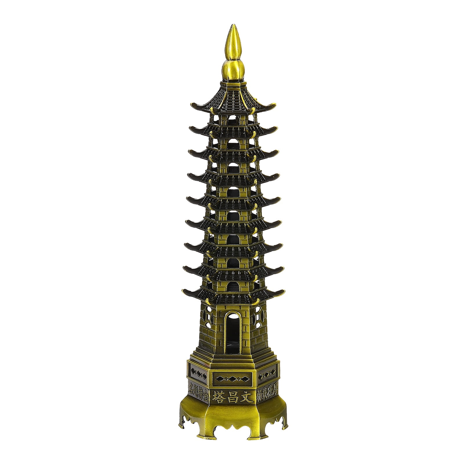 Uxcell Metal Chinese Pagoda Statue, 9 Levels 8.7" Miniature Tower ...