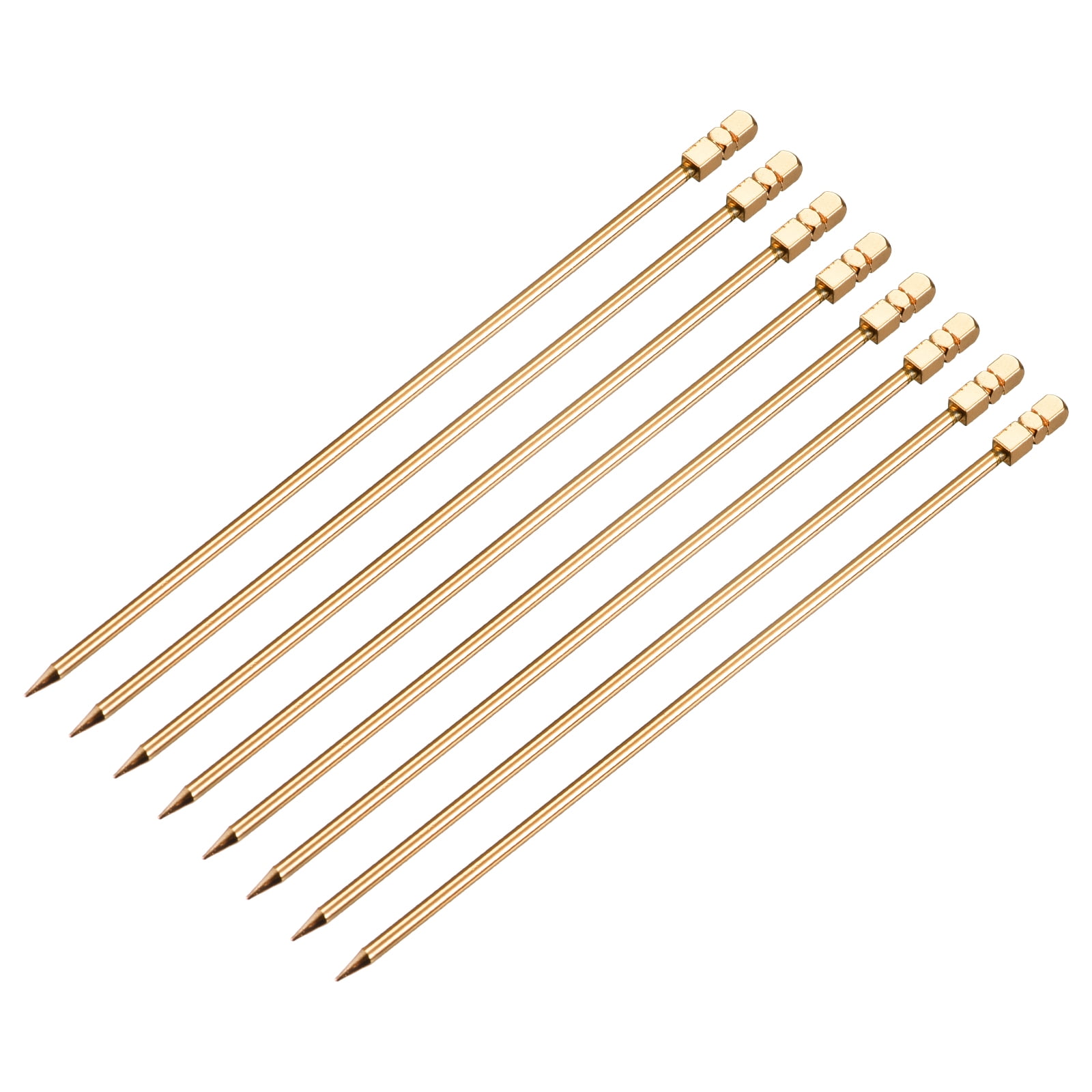 Unique Bargains Metal Cocktail Picks 8Pcs, Reusable Stainless Steel ...