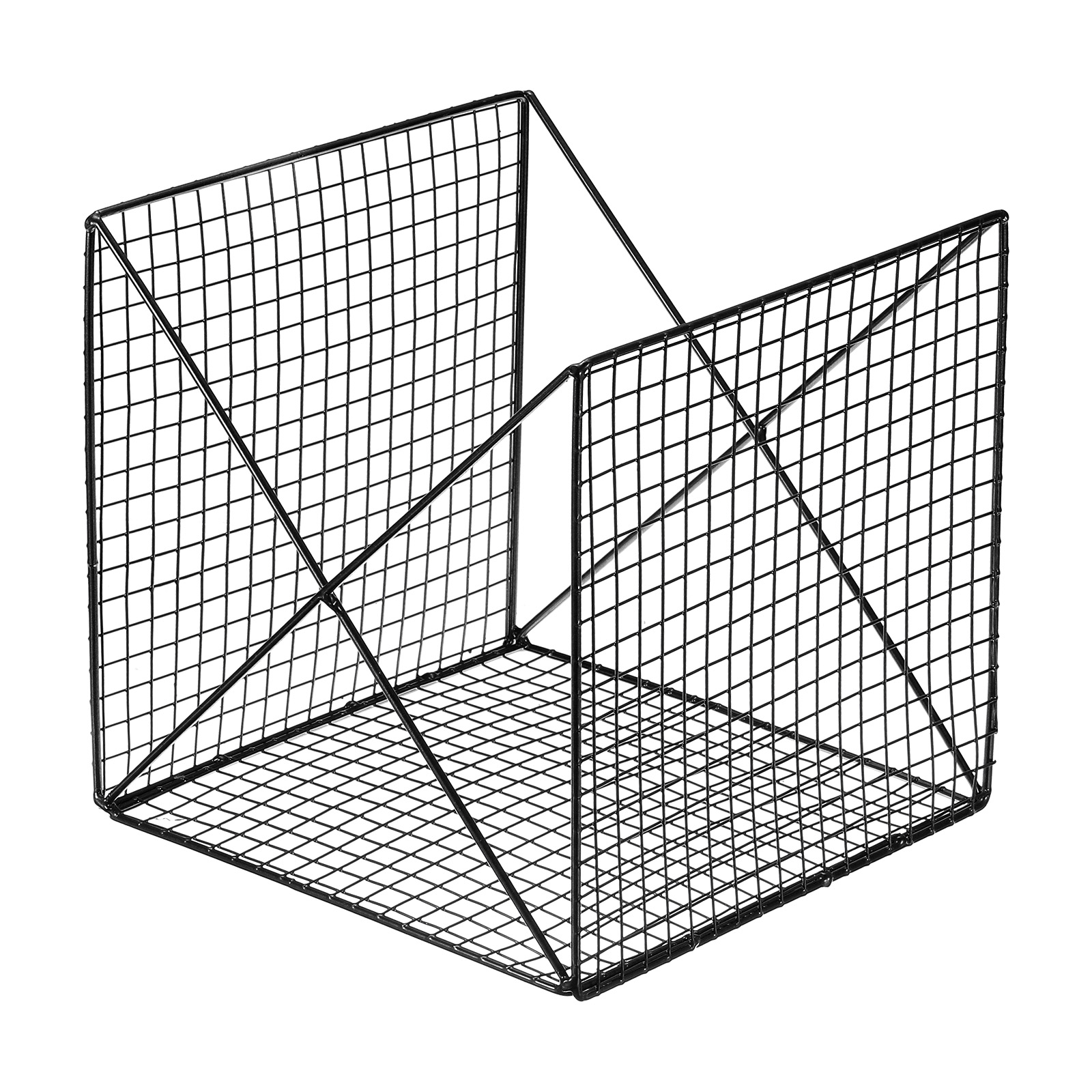 Uxcell Metal Display Basket Household File Organizer, 9.84'' x 9.45'' x ...
