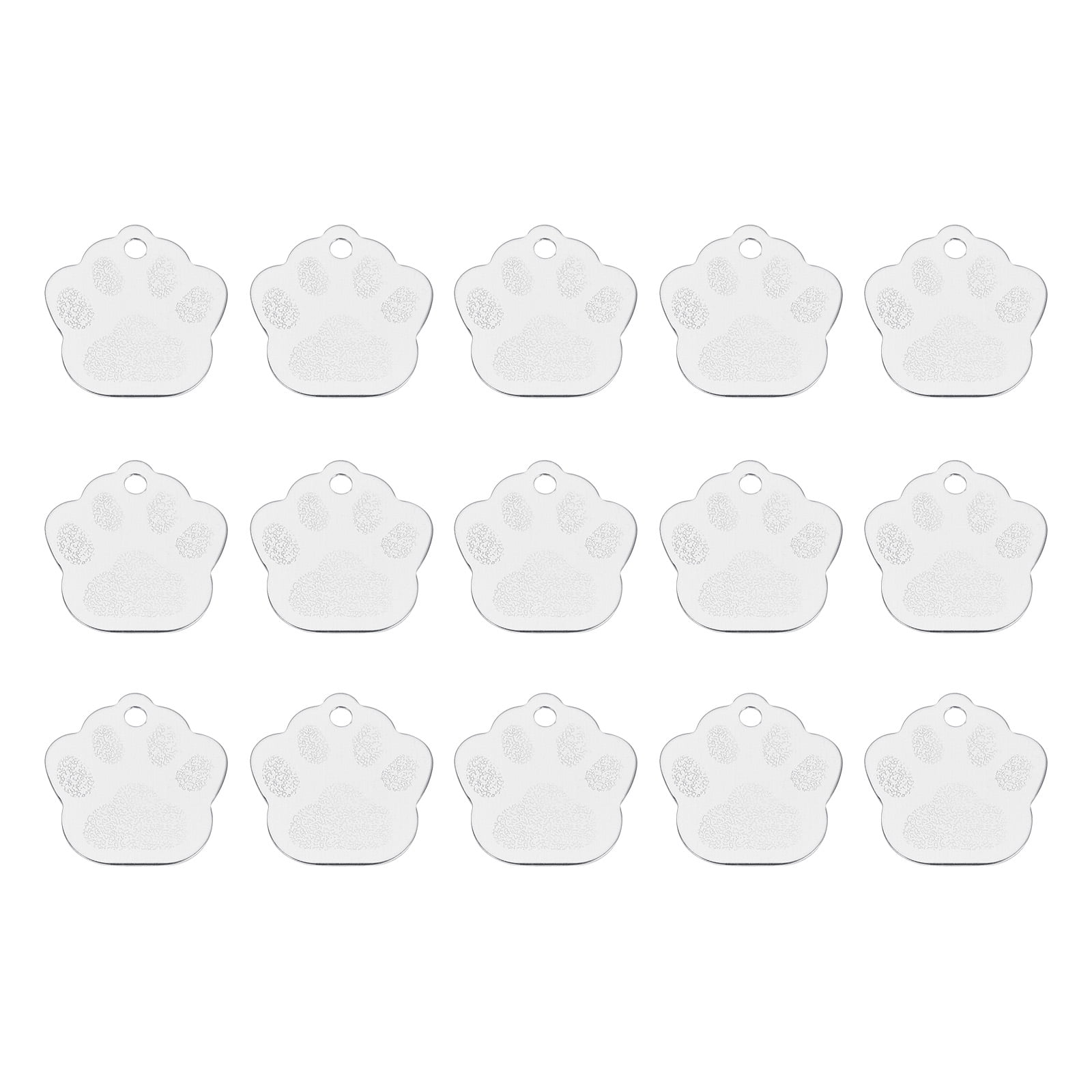 Uxcell Metal Dog's Paw Tags Stamping,Silver Blank Dog Tags for Pet Dog ...