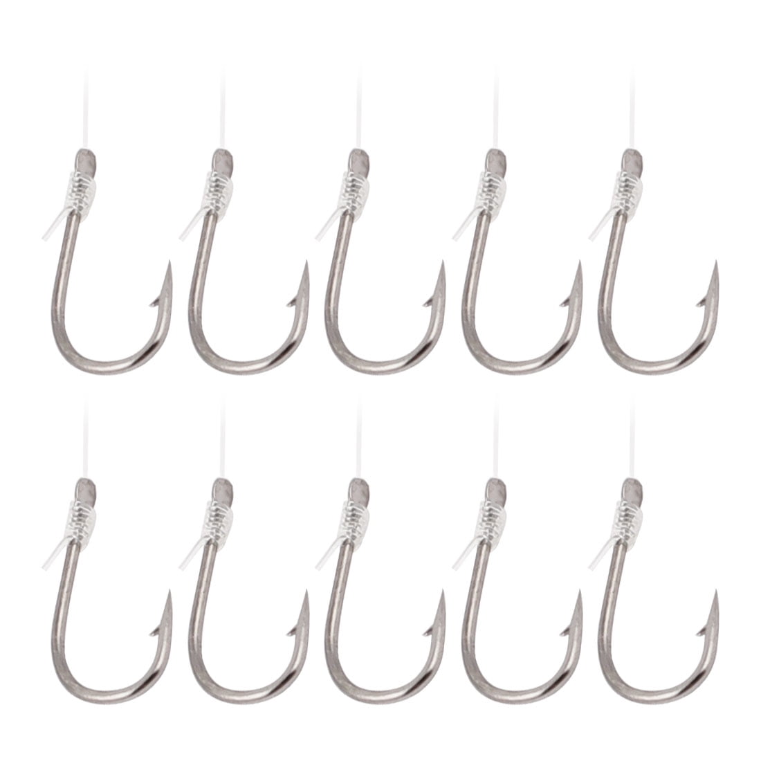 Uxcell Metal Eyeless Bait Barb Wire Leader Fishing Hook 4# Gray 10 Pcs ...