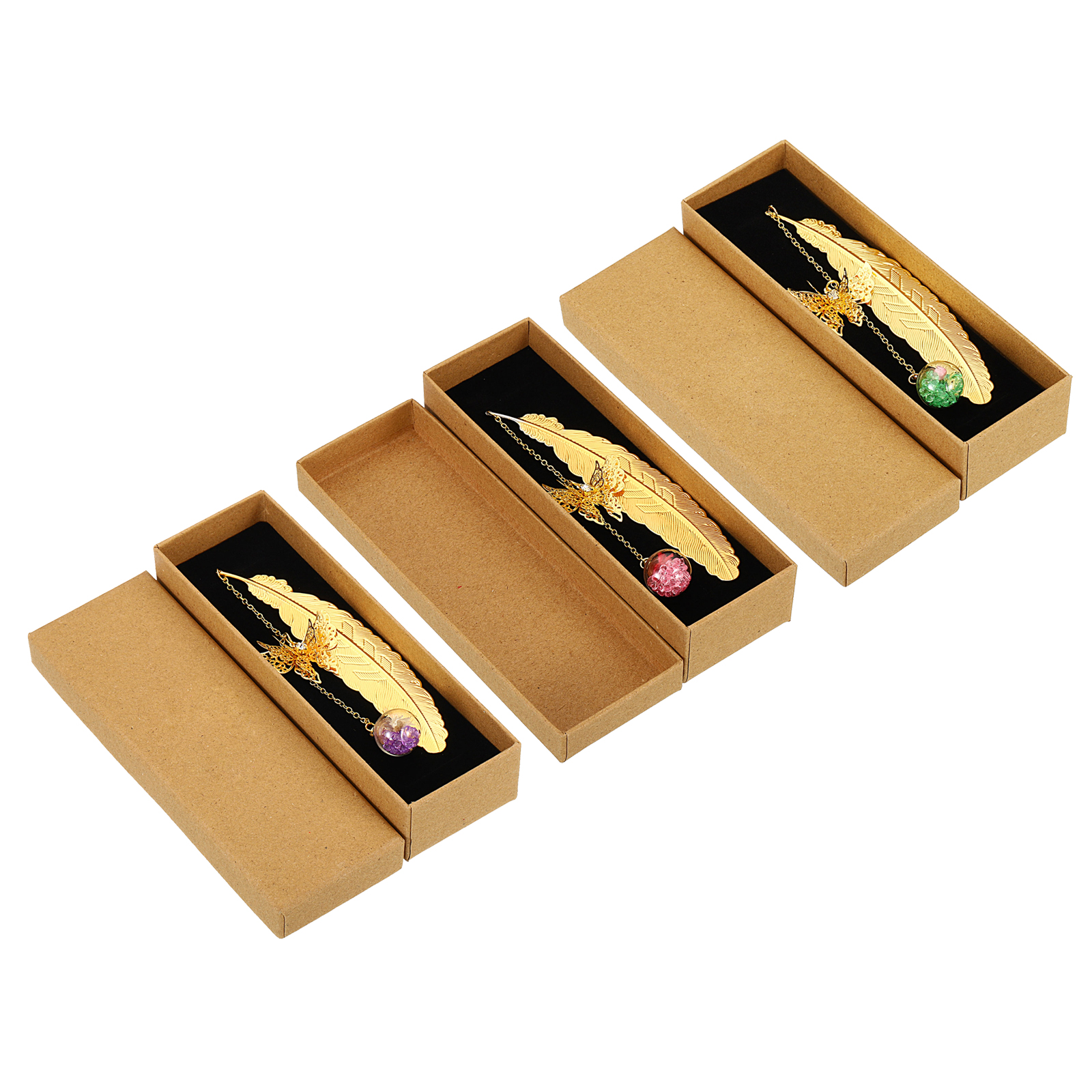 Uxcell Metal Feather Bookmarks Butterfly Book Marks Page Markers Gift ...